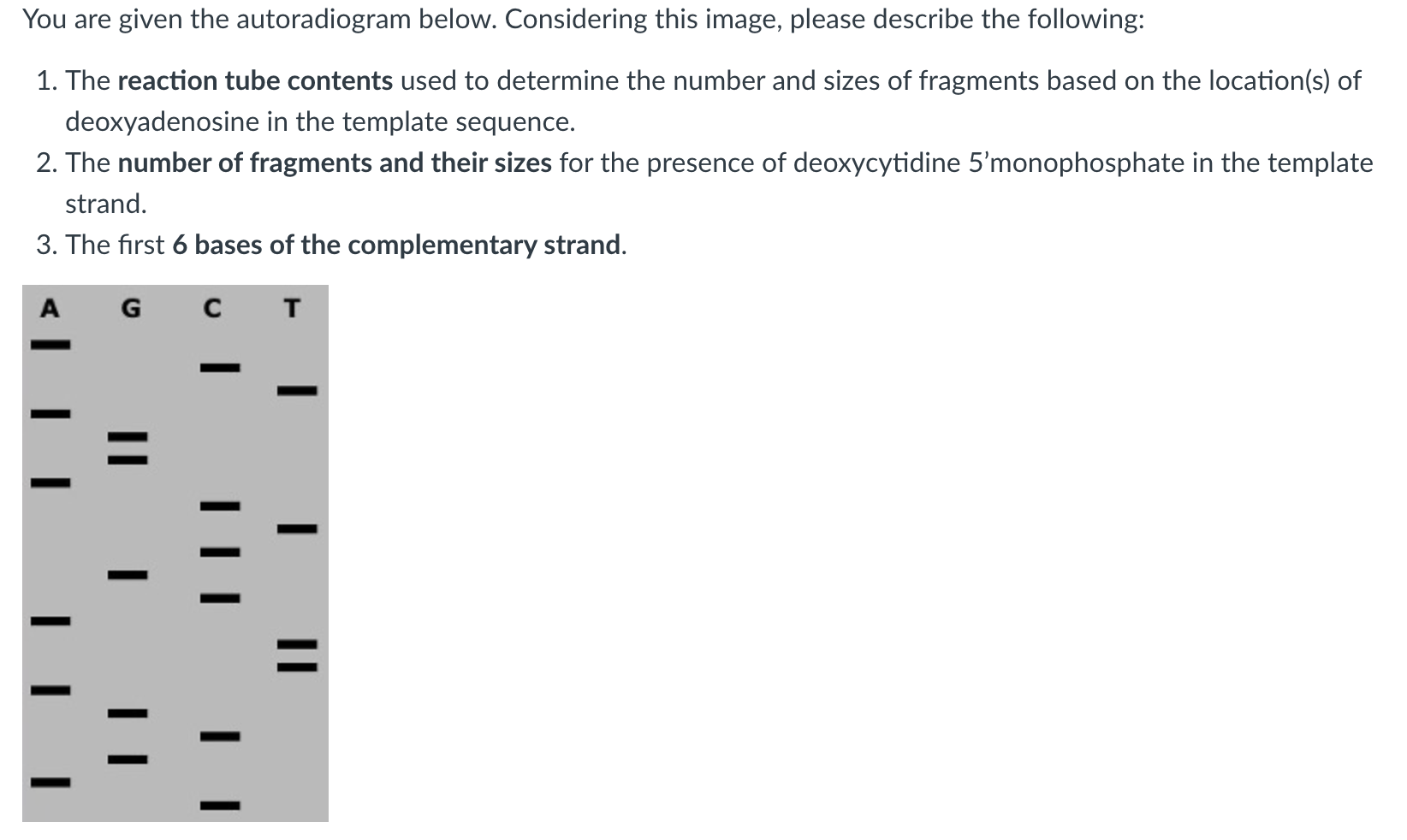 Solved You are given the autoradiogram below. Considering | Chegg.com