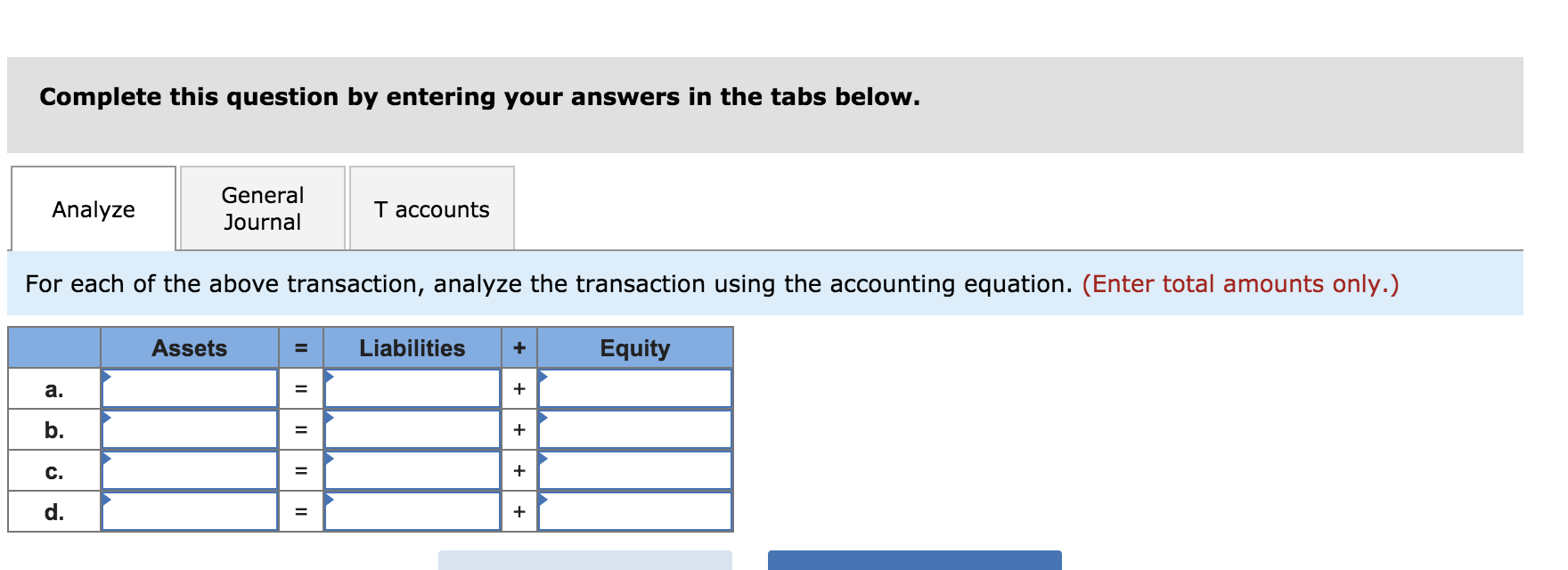 Solved For each transaction, (1) analyze the transaction | Chegg.com