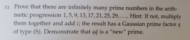 Solved 11. Prove that there are infinitely many prime | Chegg.com