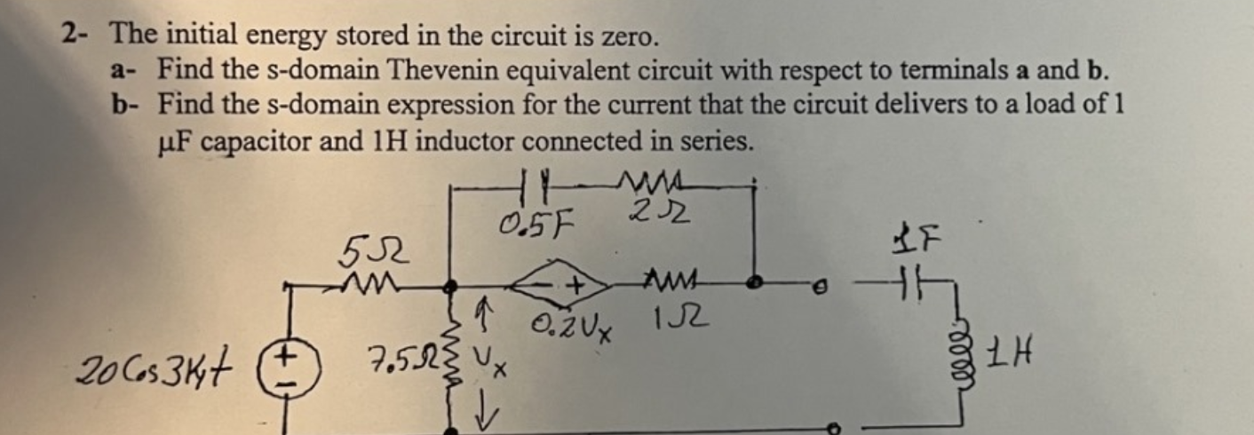 Solved 2- ﻿The initial energy stored in the circuit is zero. | Chegg.com