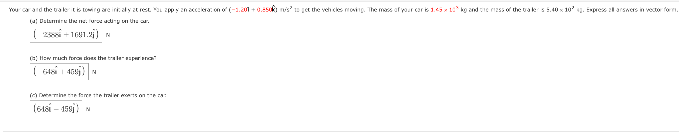 Solved (a) Determine the net force acting on the car. | Chegg.com