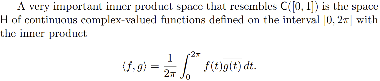 Solved A very important inner product space that resembles | Chegg.com