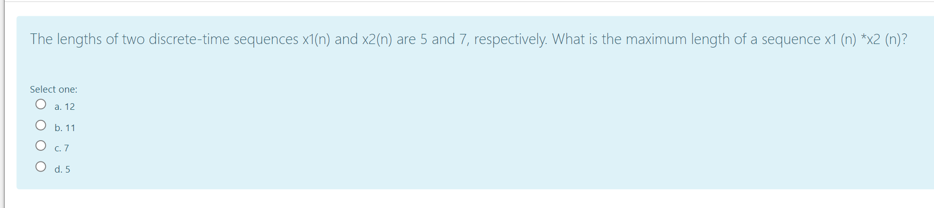 Solved The lengths of two discrete-time sequences x1(n) and | Chegg.com