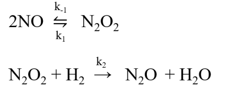 Solved The reaction between NO and H2 may proceed via the | Chegg.com