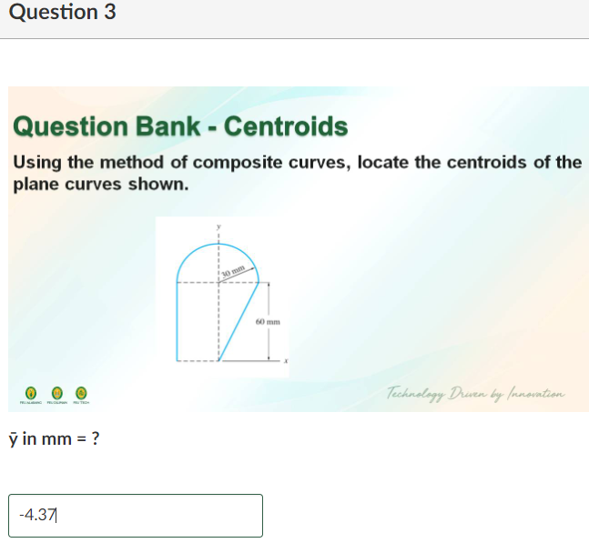 Solved Question 3 Question Bank - Centroids Using the method | Chegg.com Solved Question 3 Question Bank - Centroids Using the method | Chegg.com