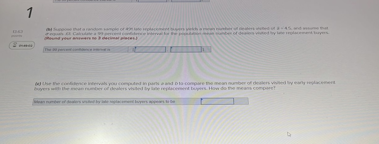 Solved (b) Suppose that a random sample of 491 late | Chegg.com