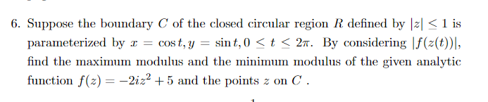 Solved Can you help me solve the Complex Analysis question? | Chegg.com