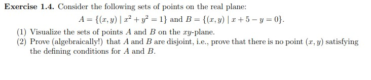 Solved Exercise 1.4. Consider the following sets of points | Chegg.com