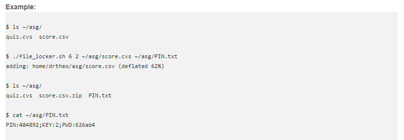 Solved Write a shell script file_locker.sh to zip a file | Chegg.com