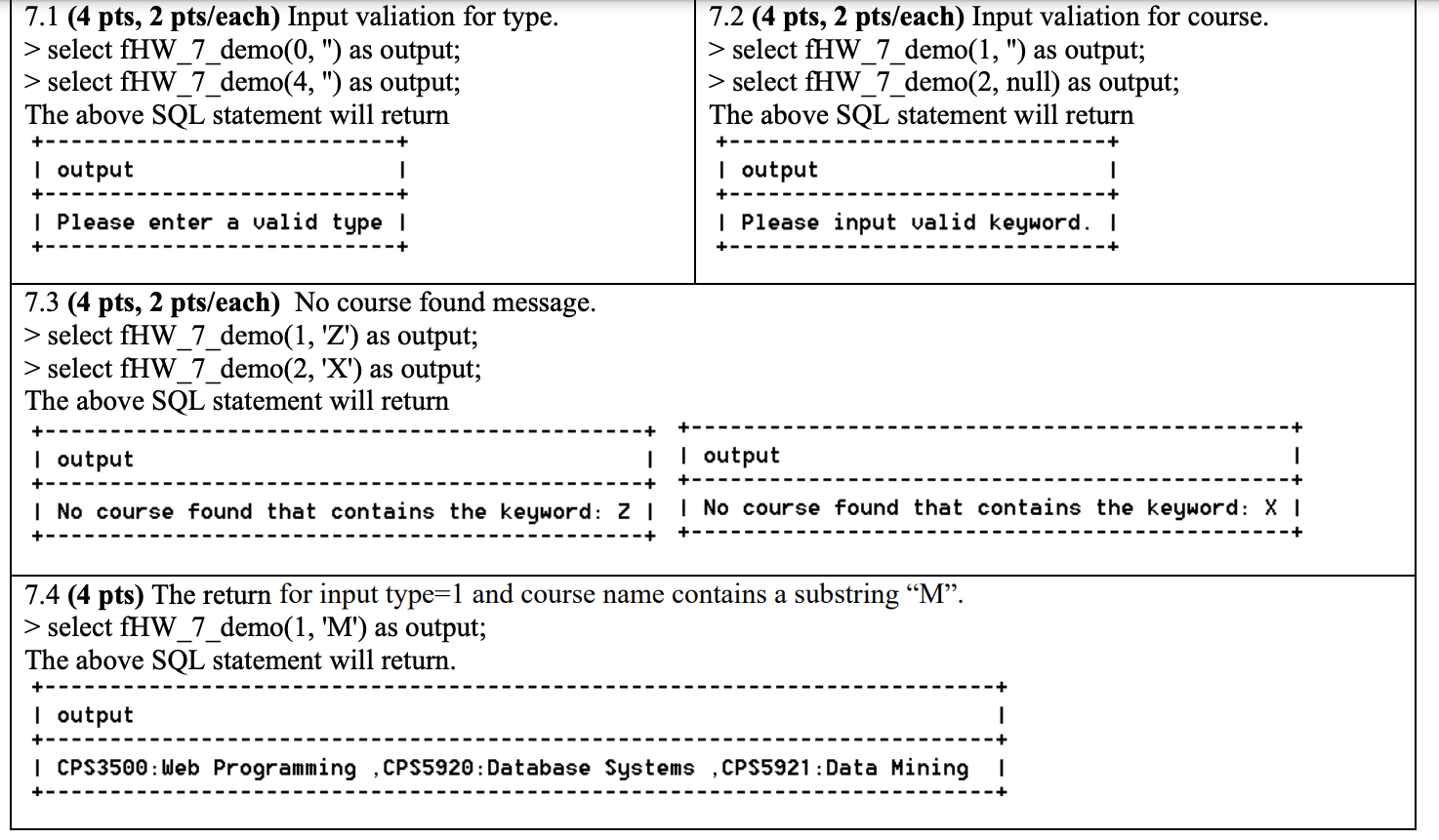 Solved 7. (20 points) Please write a stored function named | Chegg.com