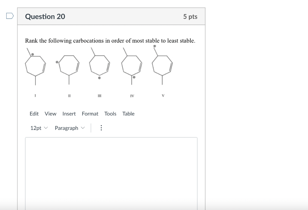 Solved Rank the following carbocations in order of most | Chegg.com