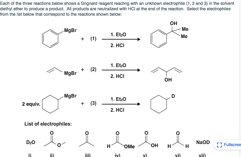 Solved Each of the three reactions below shows a Grignard | Chegg.com