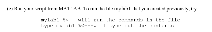 Solved \r\n(d) Use the built-in MATLAB editor to create a | Chegg.com