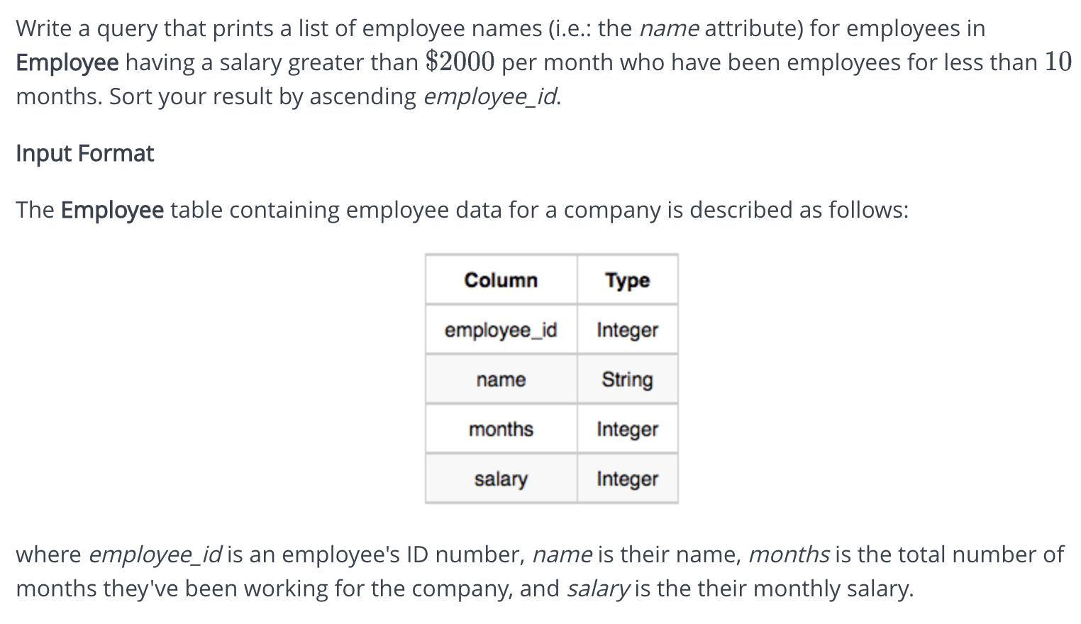 Solved Write a query that prints a list of employee names | Chegg.com