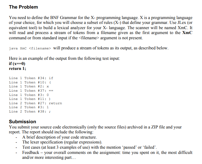 Solved The Problem You need to define the BNF Grammar for | Chegg.com