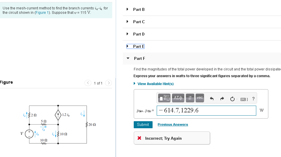 Solved Find the magnitude of the total power developed and | Chegg.com