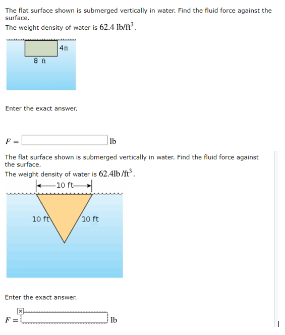 Solved The flat surface shown is submerged vertically in | Chegg.com
