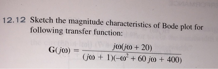 Solved 12.12 Sketch the magnitude characteristics of Bode | Chegg.com