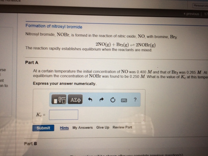 Solved Nitrosyl bromide, NOBr, is formed in the reaction of | Chegg.com
