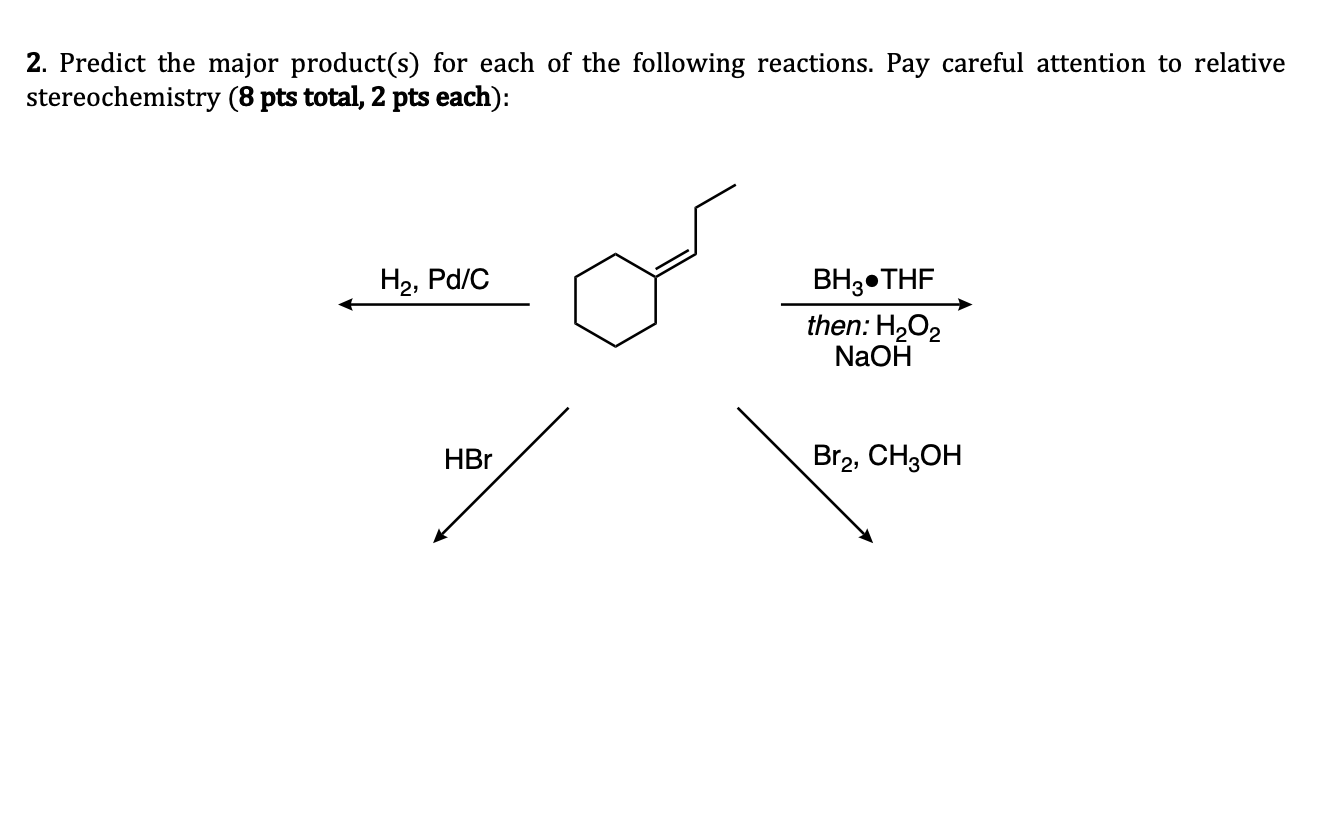 Solved 2. Predict the major product(s) for each of the | Chegg.com