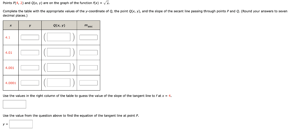 Solved Points P(4,2) and Q(x,y) are on the graph of the | Chegg.com