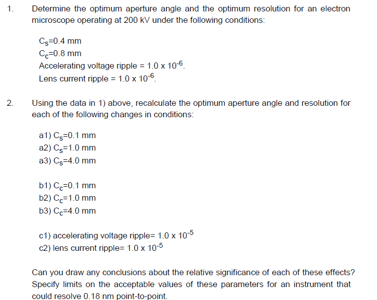 Solved Determine the optimum aperture angle and the optimum | Chegg.com