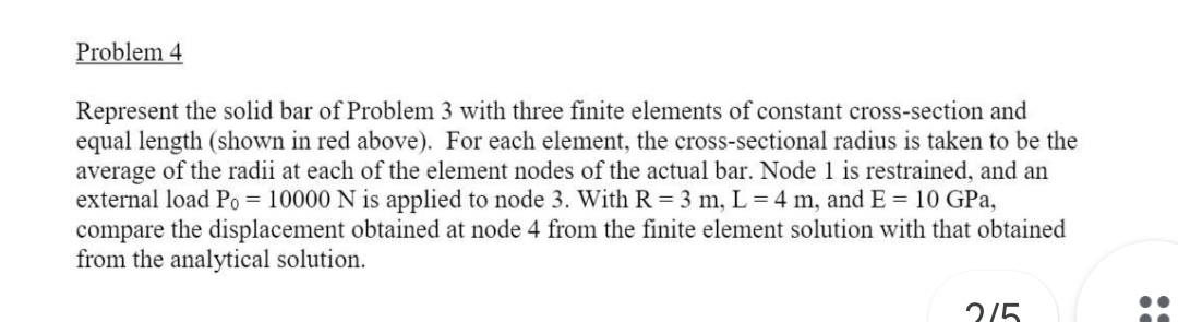 Represent the solid bar of Problem 3 with three | Chegg.com