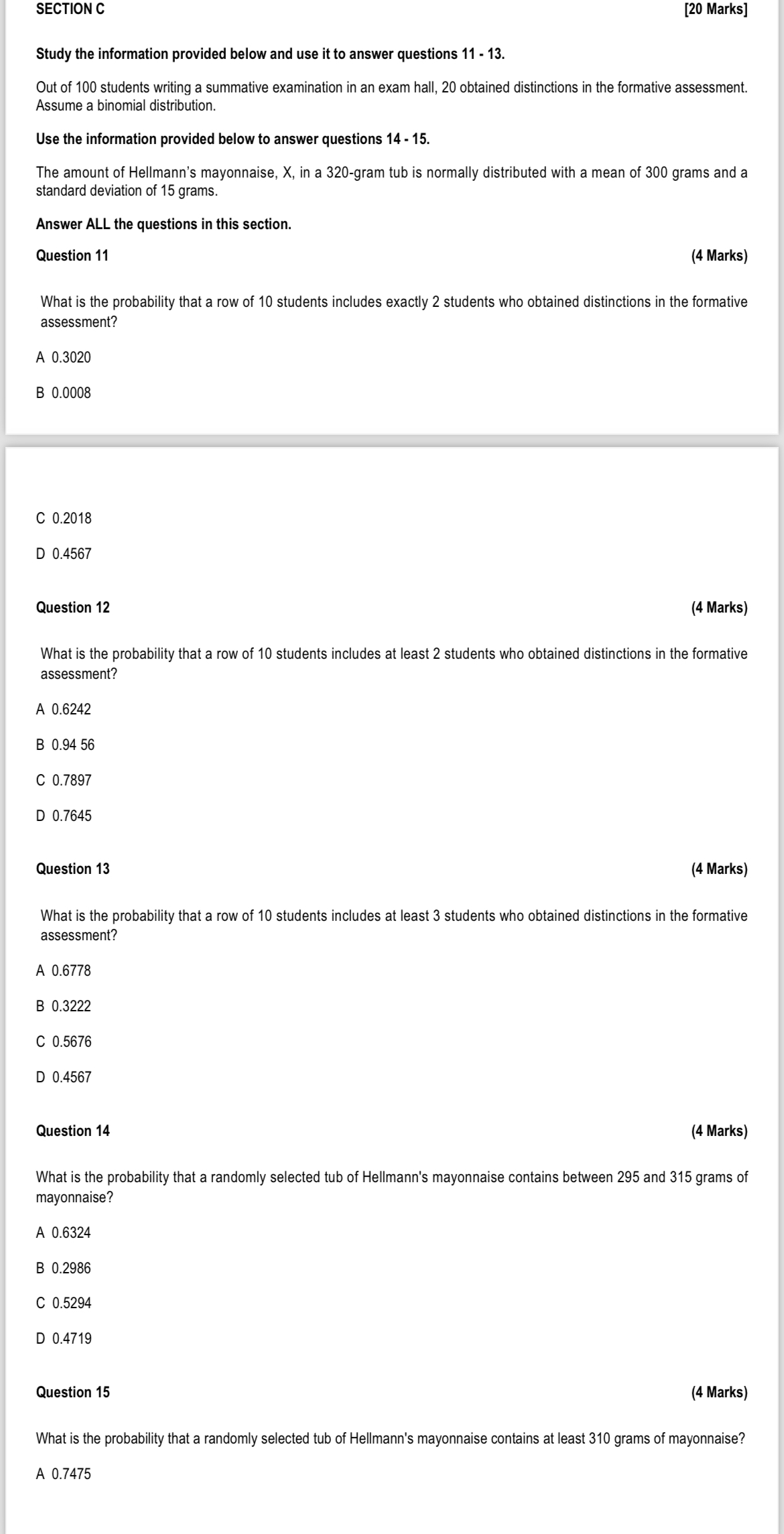 Solved SECTION C[20 ﻿Marks]Study the information provided | Chegg.com