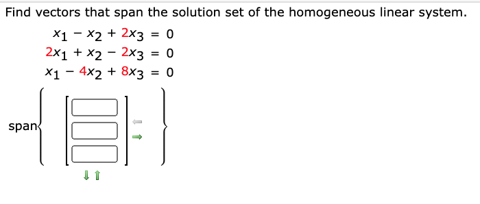 Solved Find vectors that span the solution set of the | Chegg.com