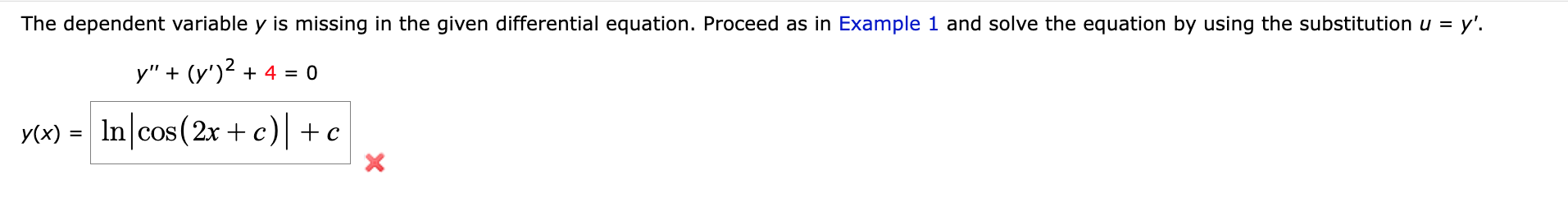 Solved The dependent variable y is missing in the given | Chegg.com