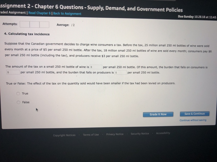 Solved ssignment 2-Chapter 6 Questions-Supply, Demand, and | Chegg.com