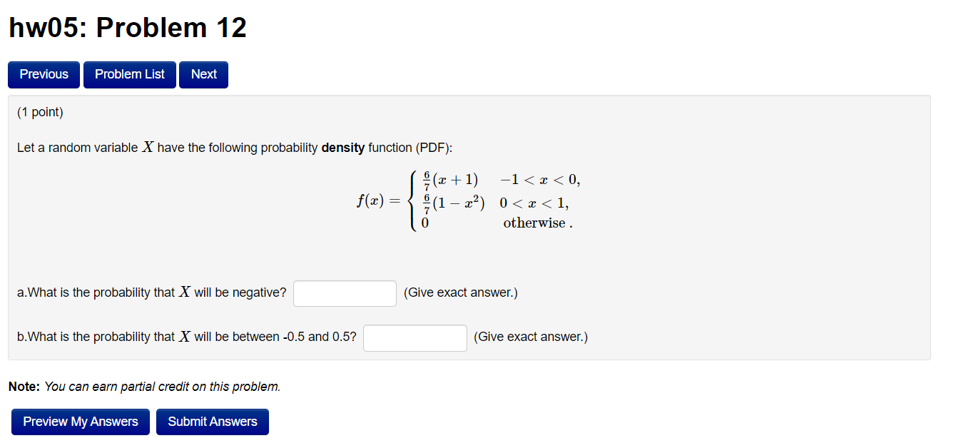 Solved hw05: Problem 12 Previous Problem List Next (1 point) | Chegg.com