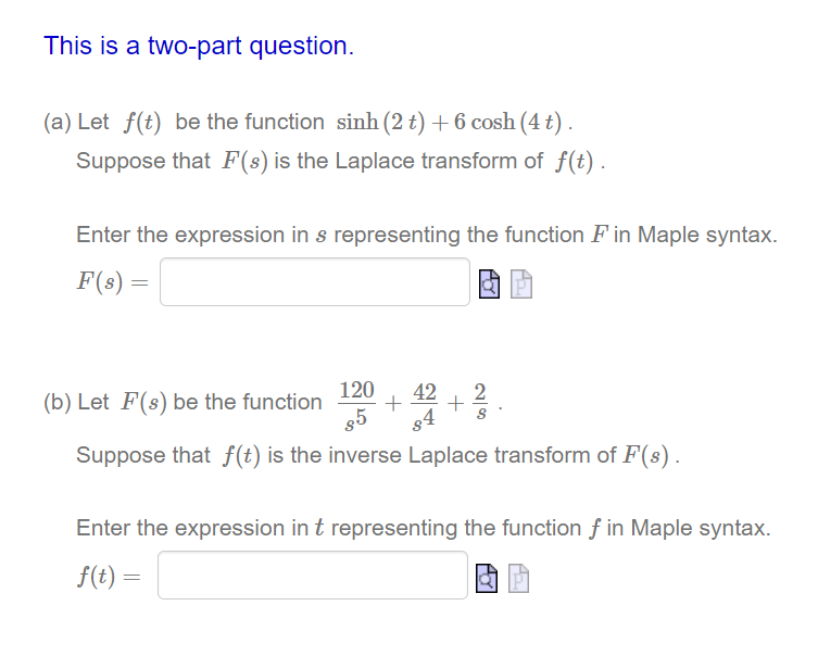 Solved This is a two-part question. (a) Let f(t) be the | Chegg.com