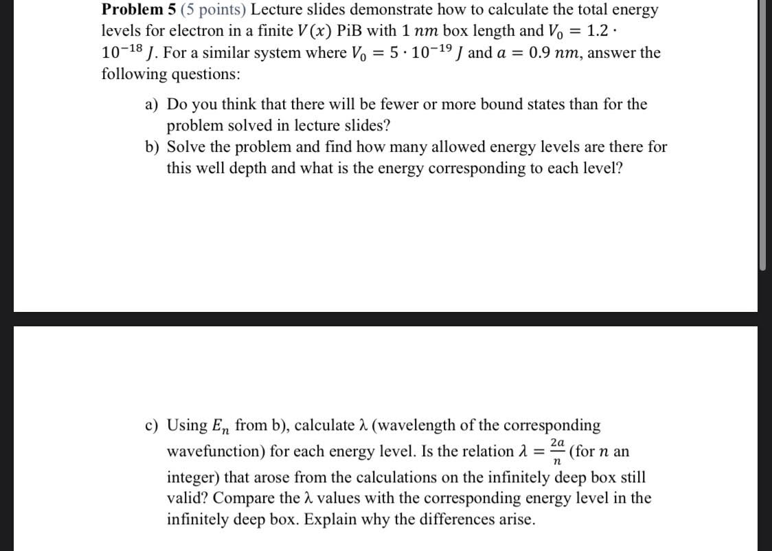 Problem 5 (5 points) Lecture slides demonstrate how | Chegg.com