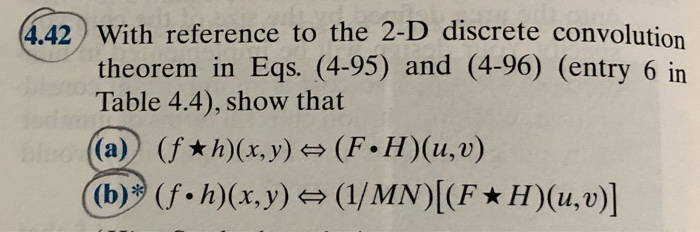 4.42 ) With reference to the 2-D discrete convolution | Chegg.com