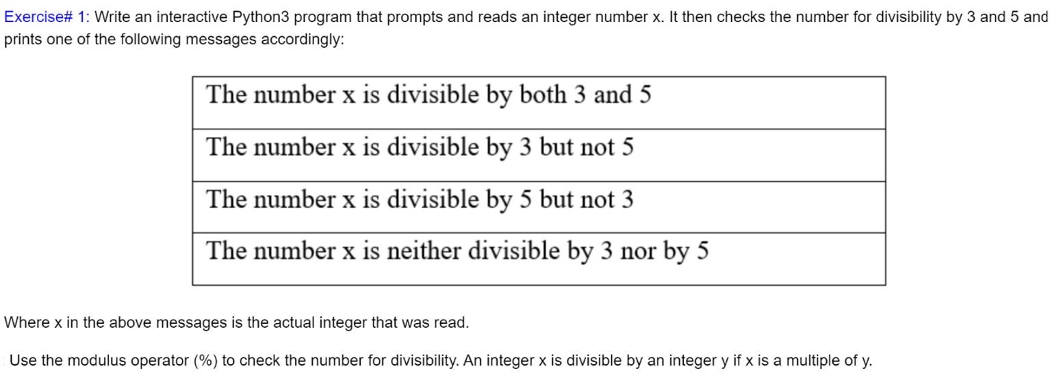 Solved Exercise 1 Write An Interactive Python3 Program 6424