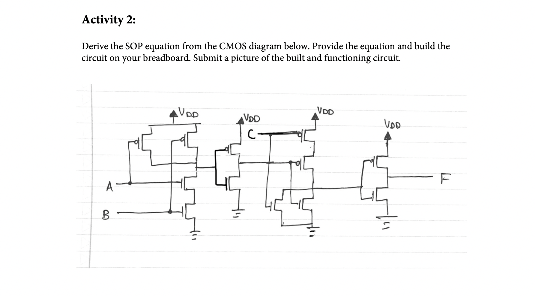 Solved Derive the SOP equation from the CMOS diagram below. | Chegg.com