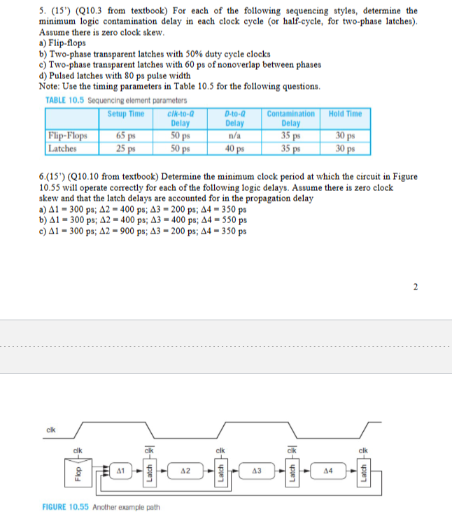 Solved 5. (15') (Q10.3 from textbook) For each of the | Chegg.com