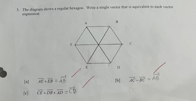Solved 3. The diagram shows a regular hexagon. Write a | Chegg.com