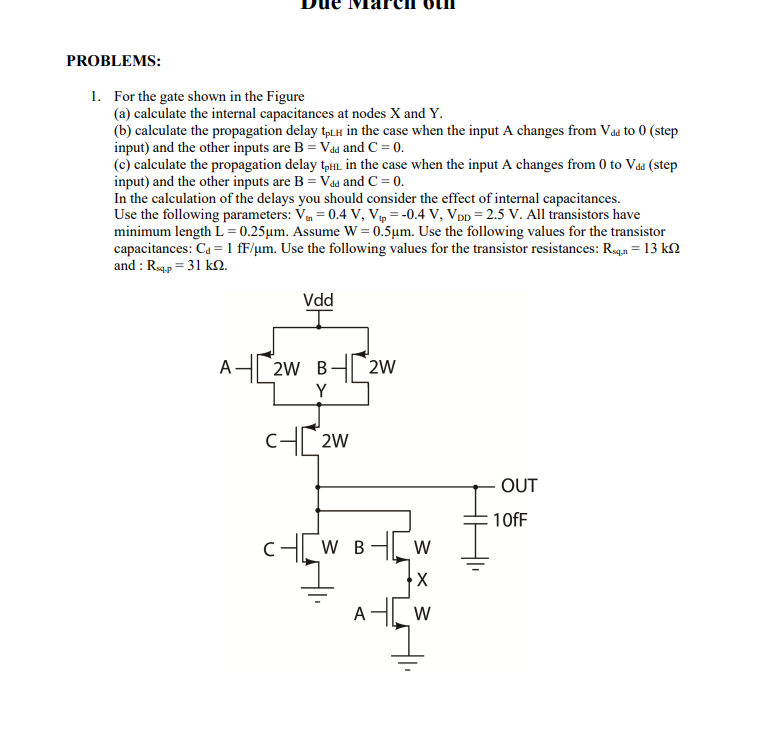 Solved 1. For the gate shown in the Figure (a) calculate the | Chegg.com