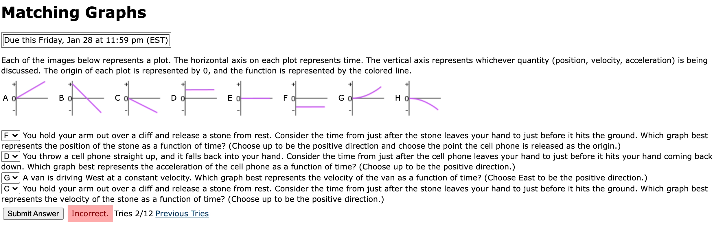 Solved Matching Graphs Due this Friday, Jan 28 at 11:59 pm | Chegg.com