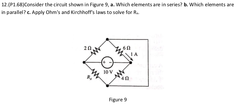 Solved 12(P1.68)Consider the circuit shown in Figure 9, a. | Chegg.com