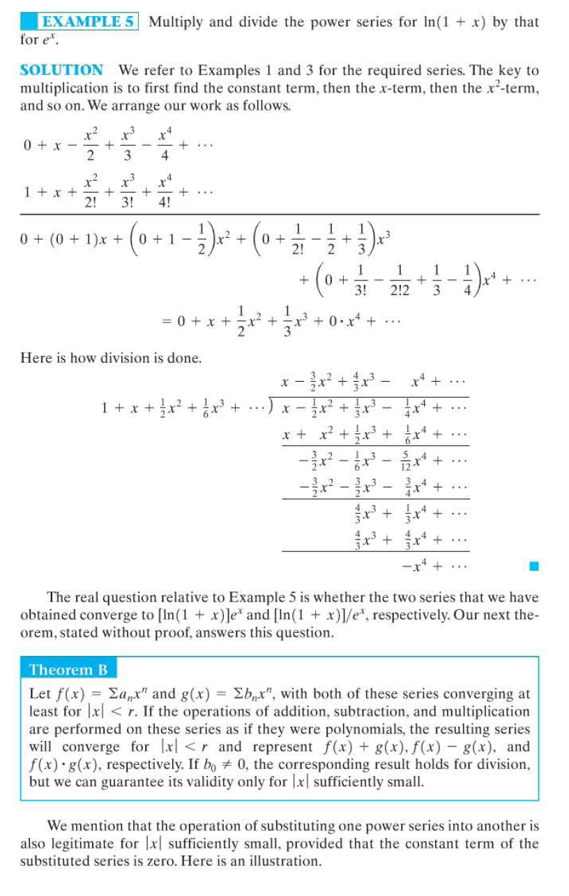 Solved EXAMPLE 5 Multiply and divide the power series for | Chegg.com