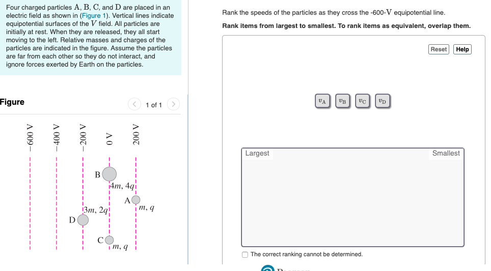 Solved Rank the speeds of the particles as they cross | Chegg.com