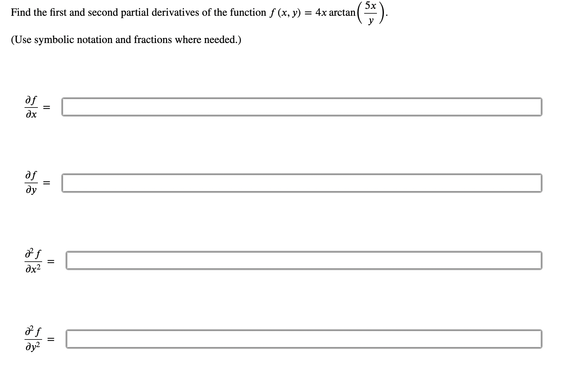 [Solved]: Find the first and second partial derivatives of