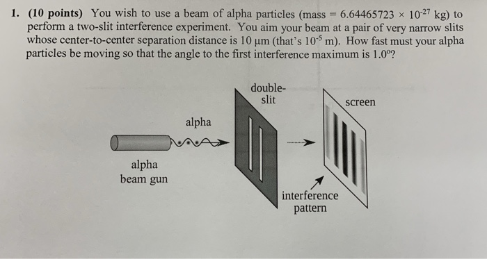 Solved 1. (10 points) You wish to use a beam of alpha | Chegg.com
