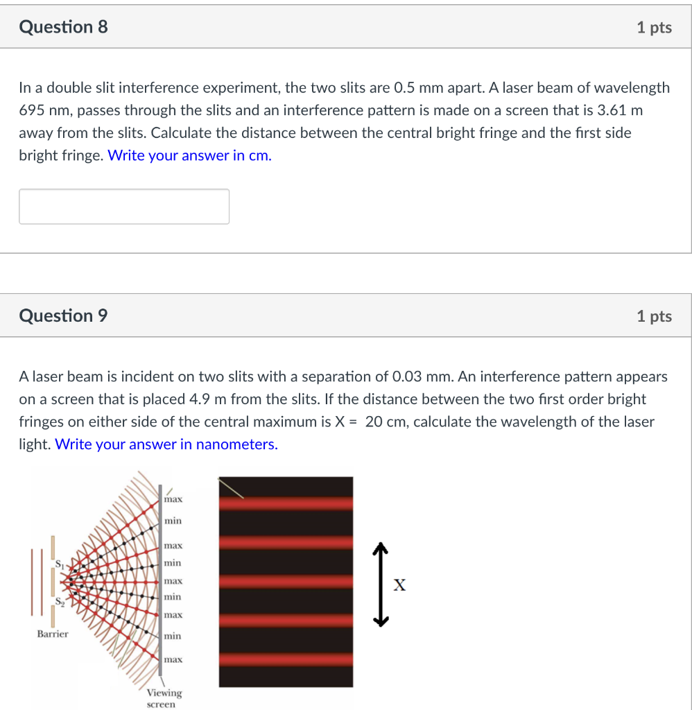 Solved In a double slit interference experiment, the two | Chegg.com