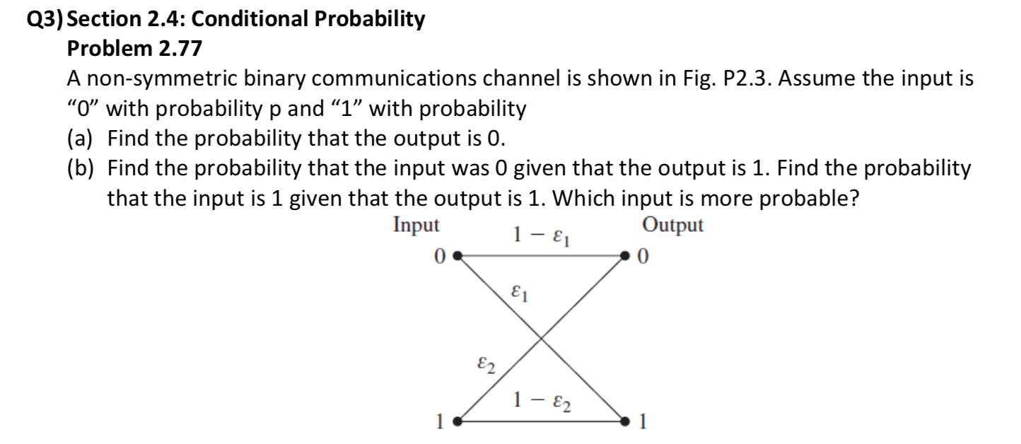 Solved Q3) Section 2.4: Conditional Probability Problem 2.77 | Chegg.com