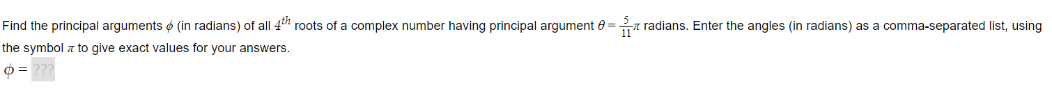 Solved Find the principal arguments 6 (in radians) of all | Chegg.com
