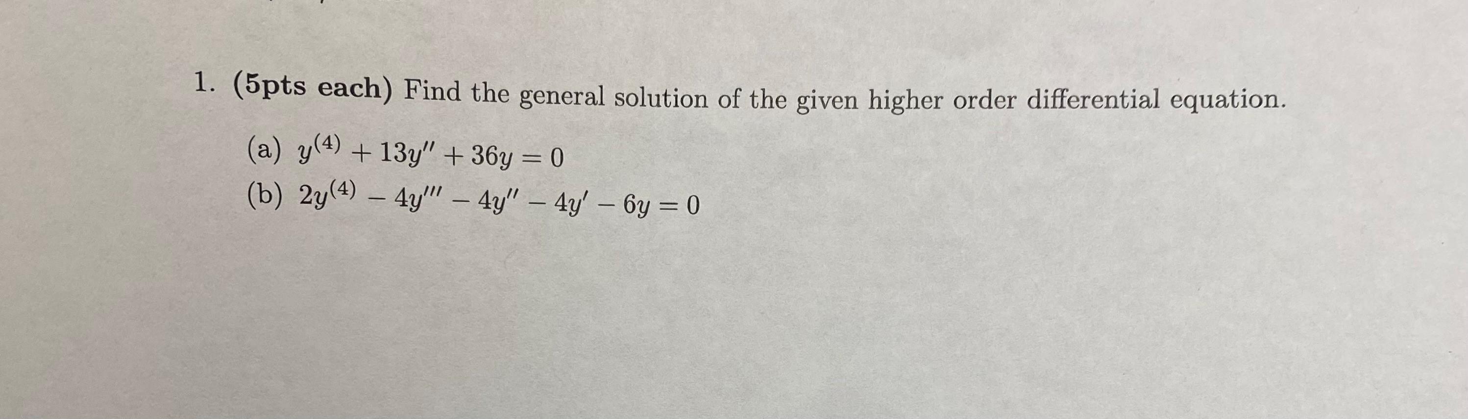 Solved 1. (5pts) solve the given differential equation by | Chegg.com Solved 1. (5pts) solve the given differential equation by | Chegg.com